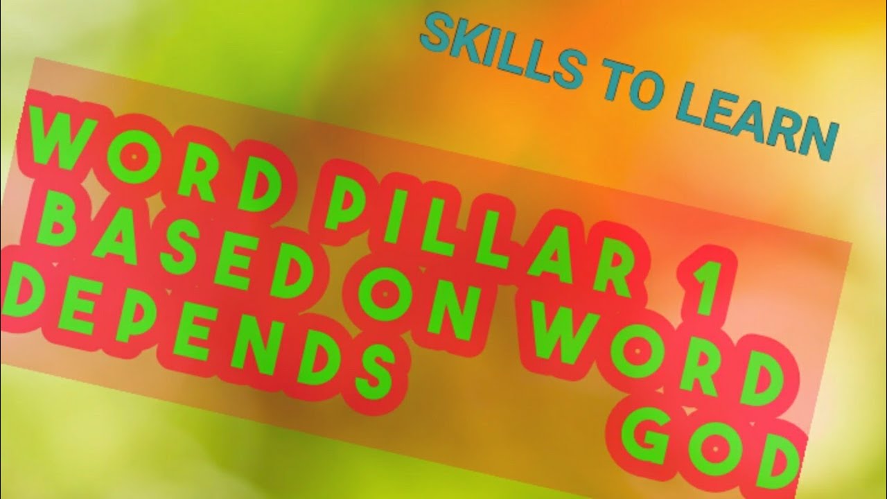 Word pillar-Easy to learn-Easy to speak- 1.GOD - YouTube