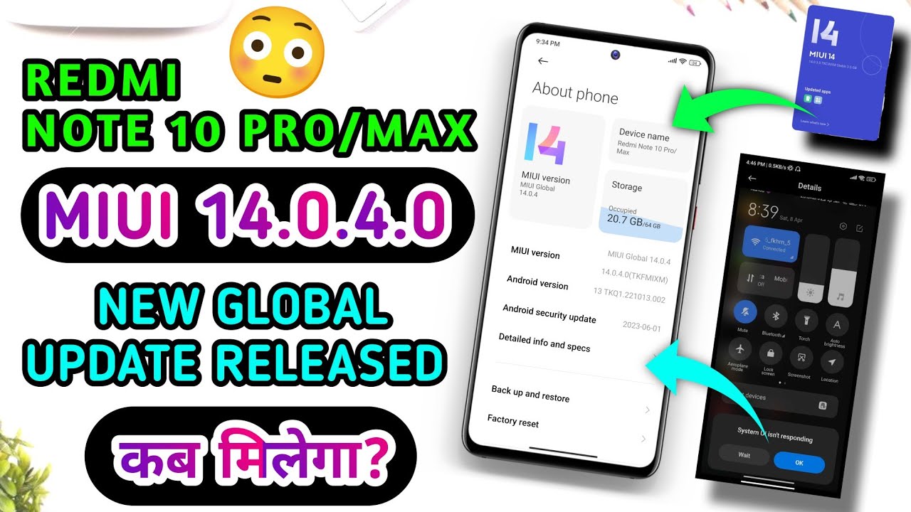 OMG 😳 Redmi Note 10 Pro/Max New Update - Miui 14.0.4.0 Global Stable ...