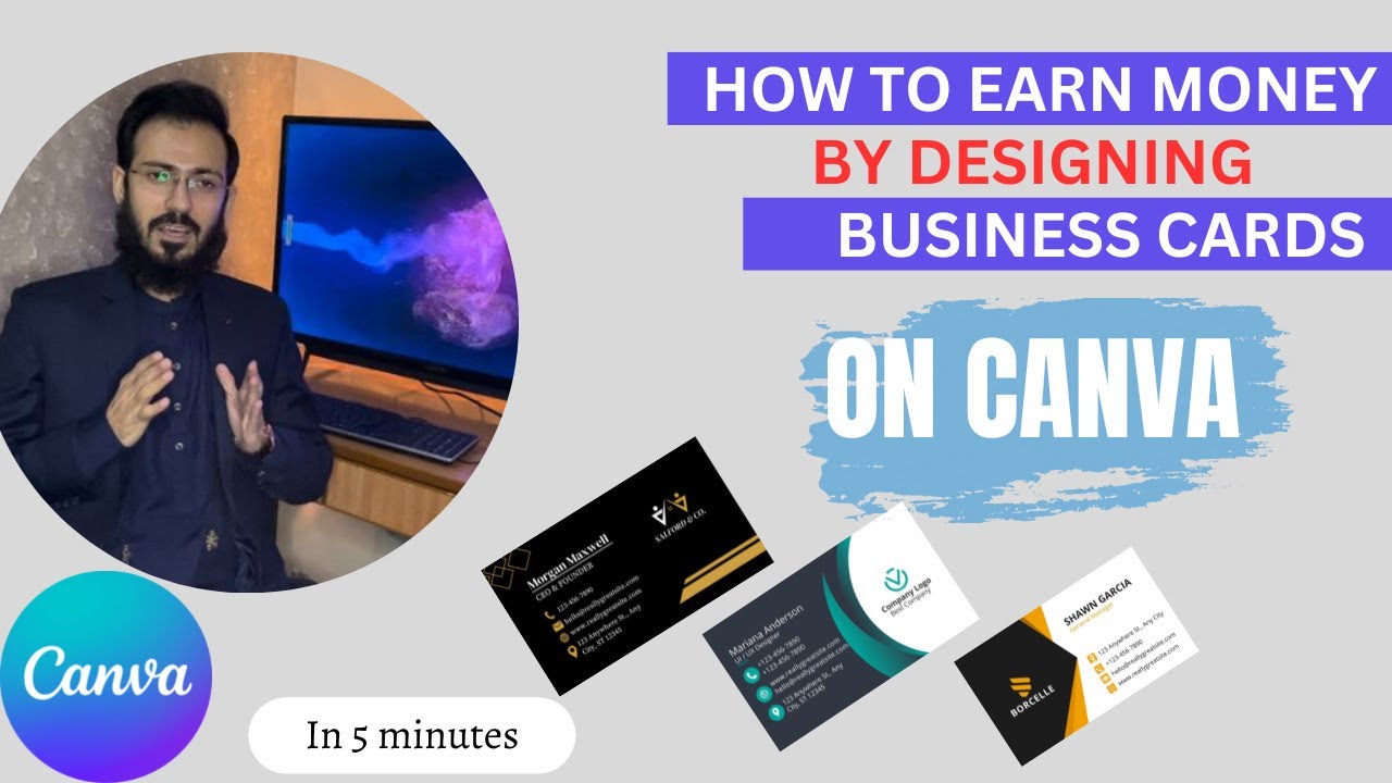How to make a business card on canva | earn money by designing a ...