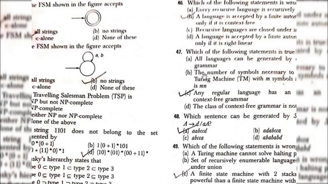 Chapter 2: Computability part 3: MCQ Exercise Question and Answers. UGC ...