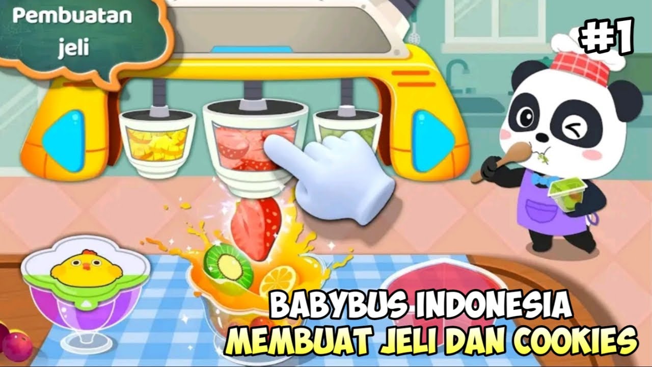 KIKI MEMBUAT JELI DAN COOKIES - PABRIK CAMILAN PANDA KECIL | BABYBUS ...