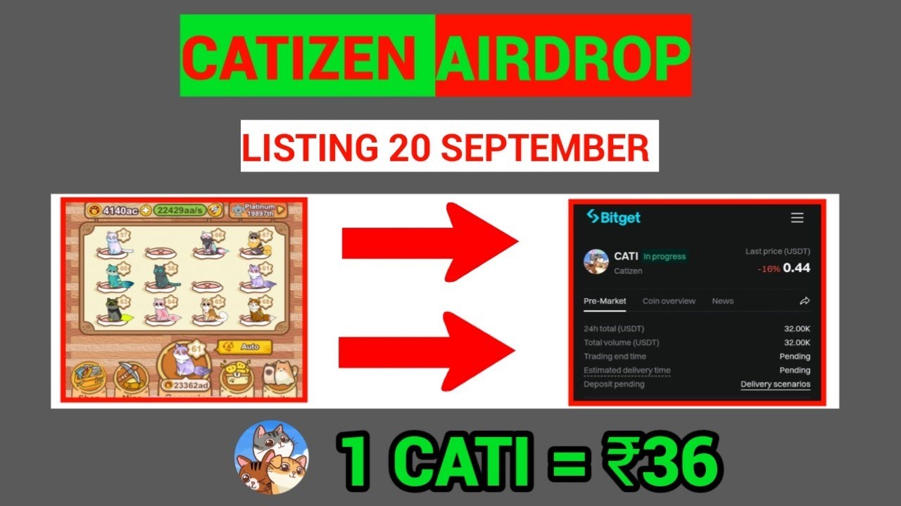🐱1 Cati Coin = ₹36 | Catizen airdrop price pre market | Catizen airdrop ...