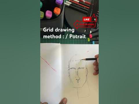 Grid method drawing : potrait drawing #drawingtutorial - YouTube