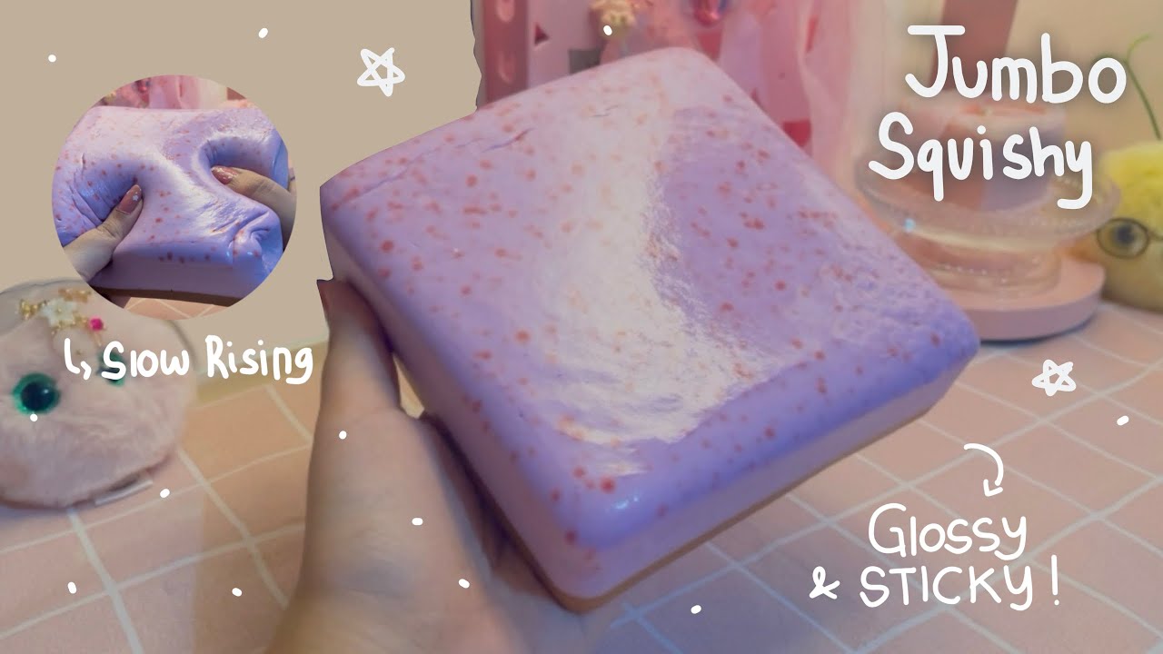 Jumbo Sticky Squishy | Taro Cake Squishy Unboxing ASMR Part 11 - YouTube