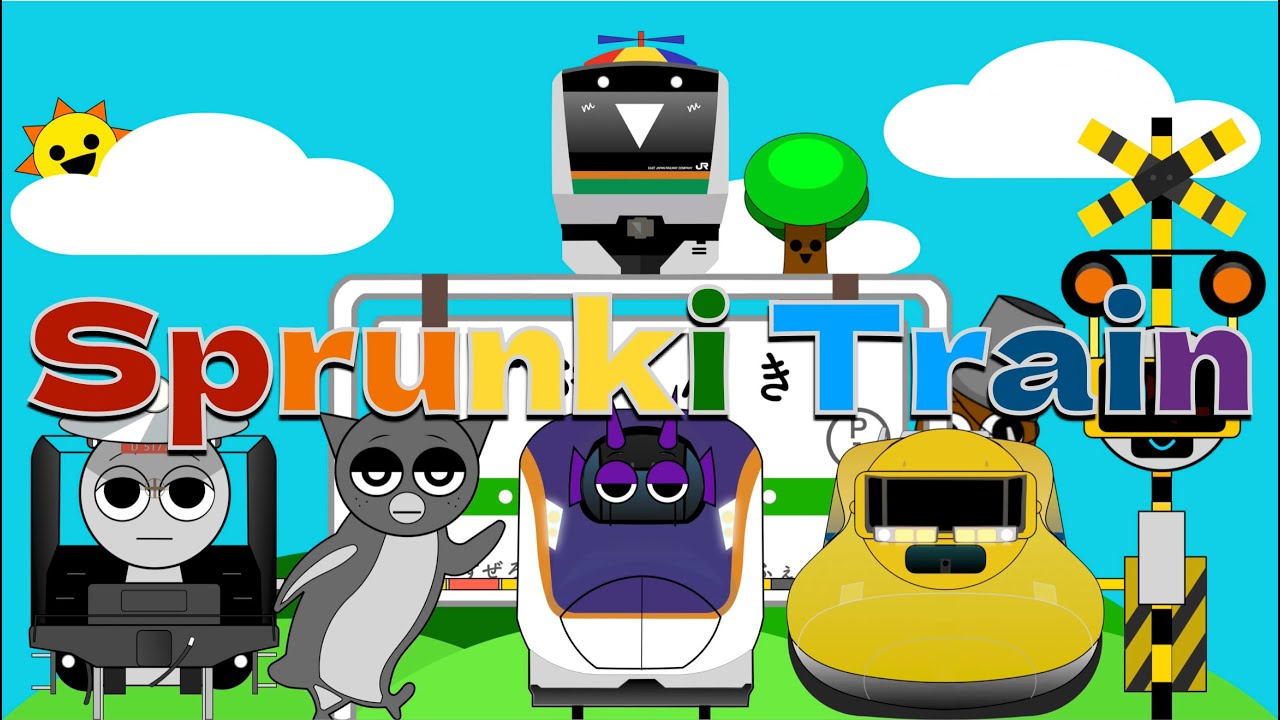 【Sprunki x Train】スプランキーが 電車や ふみきりに変身 - YouTube