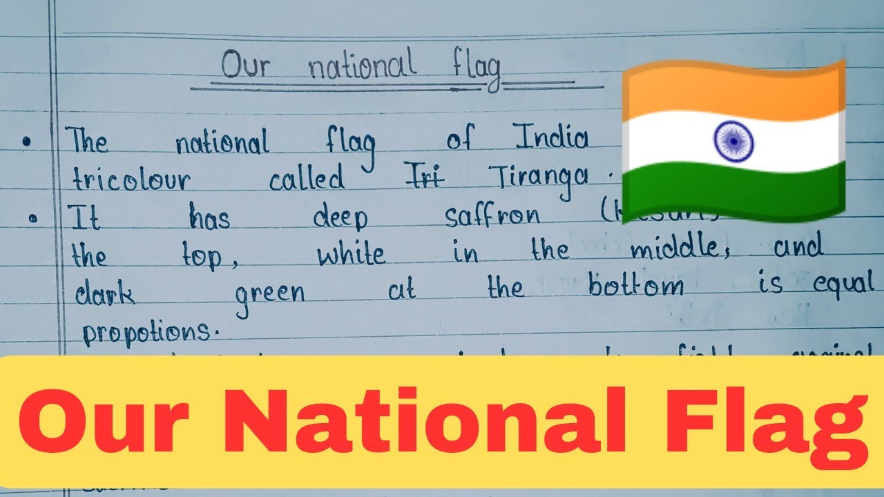 10 Line on Our National Flag || Essay writing || Paragraph writing in ...