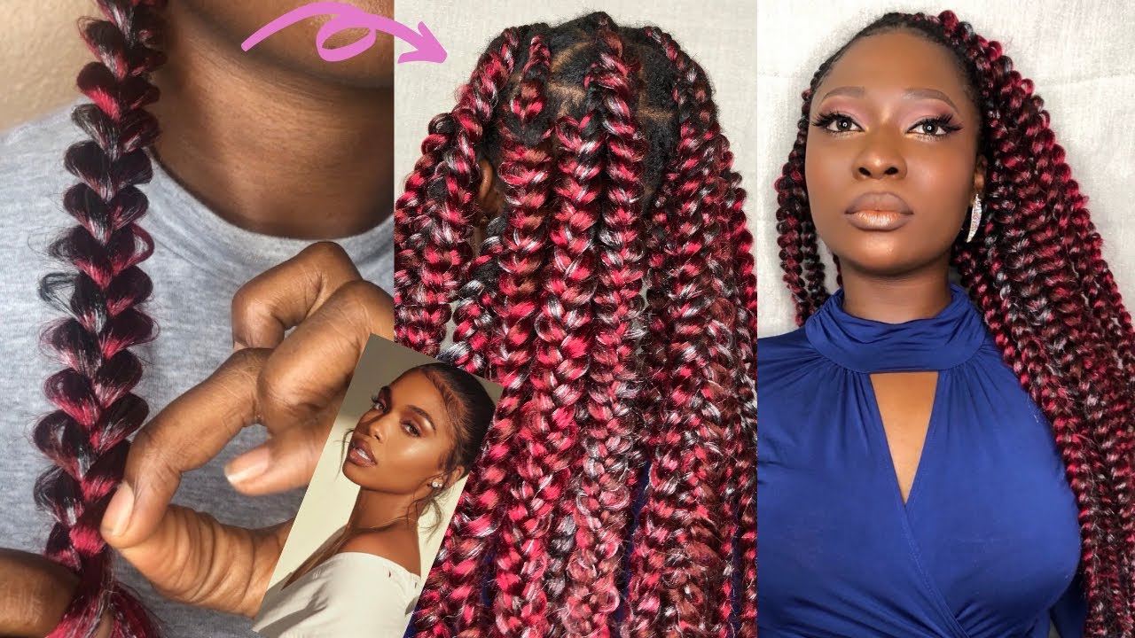 Detailed DIY Knotless Butterfly Jungle Box Braids on 4c Natural Hair ...