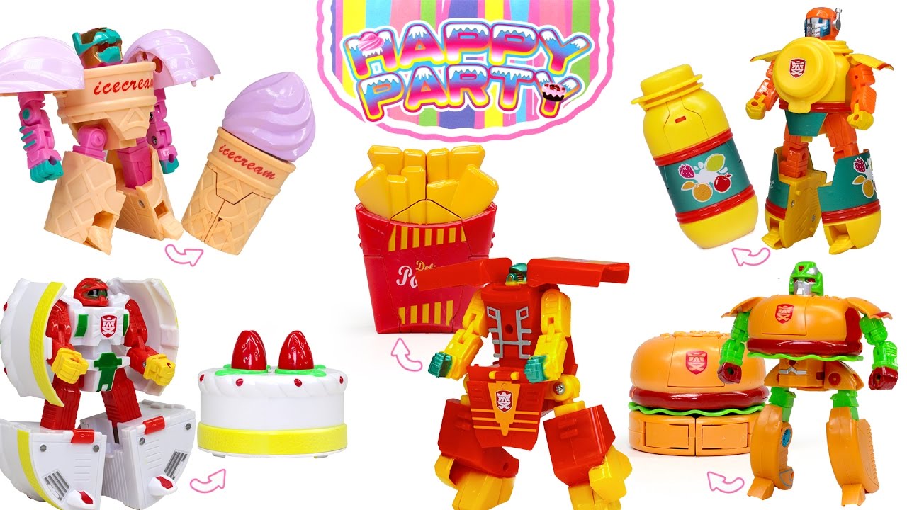 Transformers Power Machine FoodFighter Robot HappyParty Burger Cake ...