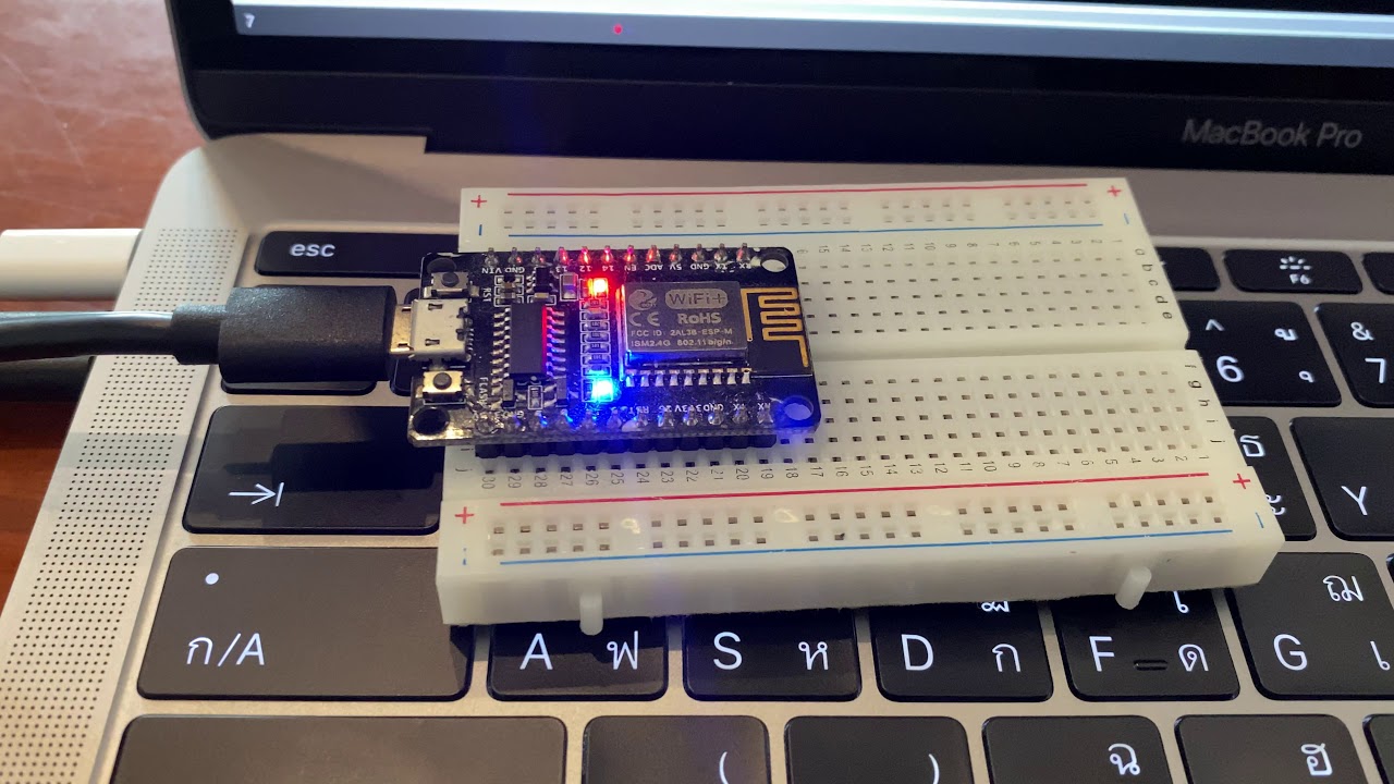 ทำไฟ built-in LED ให้กระพริบ ด้วย ESP8285 - YouTube