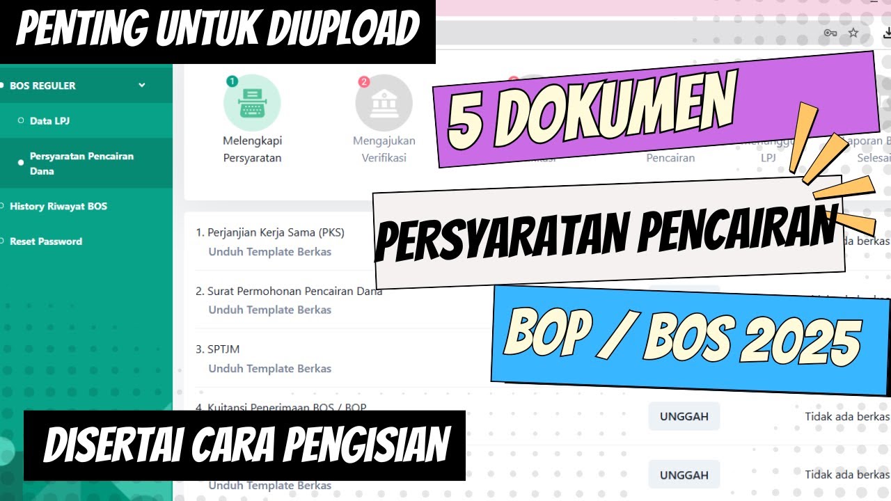 Cara pengisian portal bos untuk pencairan BOP/BOS (5 dokumen penting ...