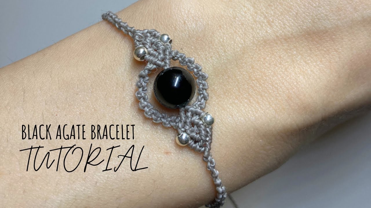 Black Agate Macrame Bracelet | Macrame Tutorial Bracelet #diymacramé # ...