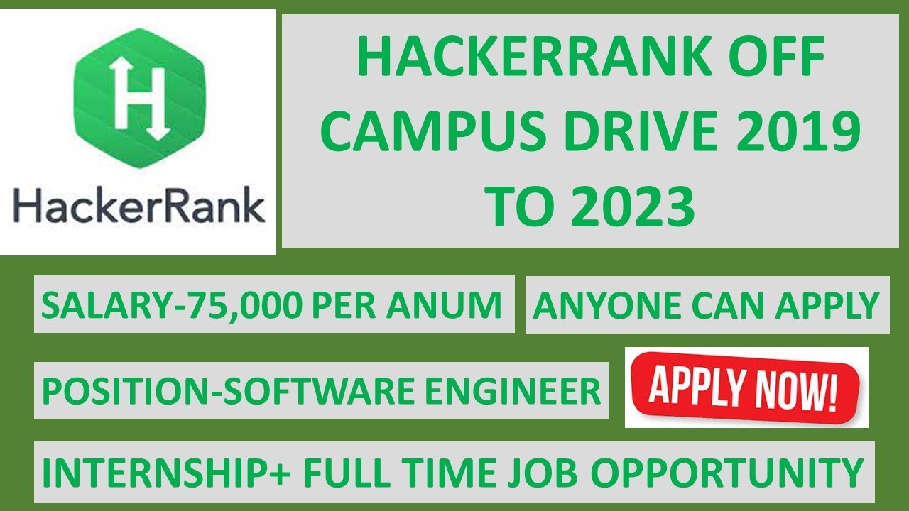 Hackerrank Off-Campus Hiring for 2021 |2020 |2022 |2023 Batch I ...