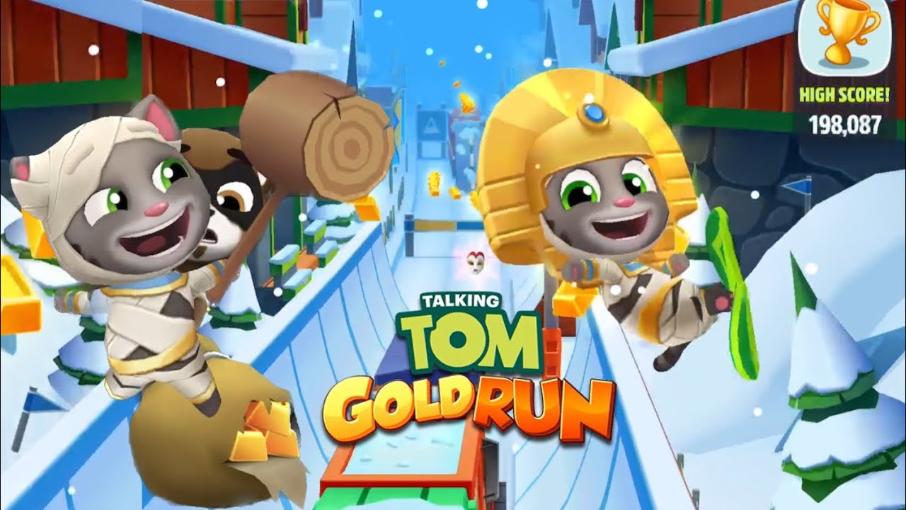 Talking Tom Gold Run - Mummy Tom beats the Thief Raccoon and ...