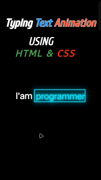 Typing Text Animation Using Html And Css Html Coding Htmlandcssshorts Typingtextanimation Youtube