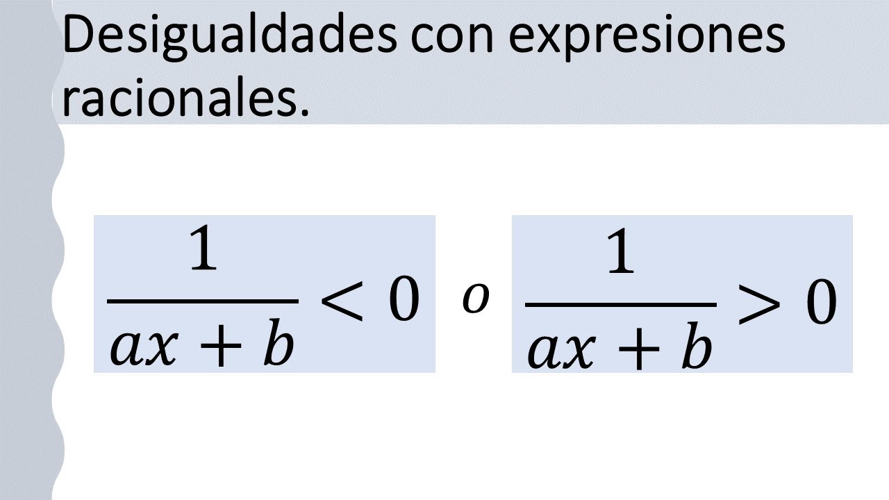Desigualdades con expresiones racionales - YouTube
