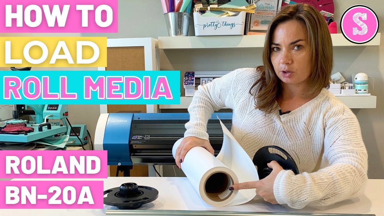 Roland BN-20A Setup: How to Load Roll Media - YouTube