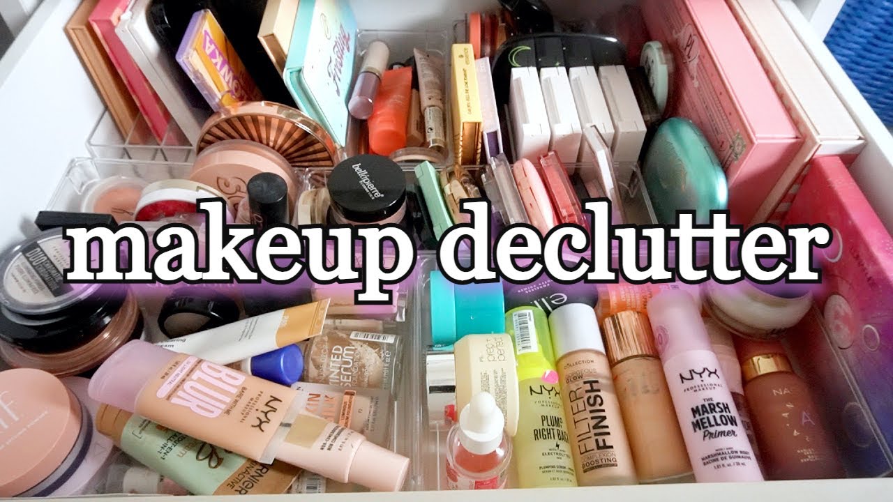 MAKEUP DECLUTTER | Foundations, Primers, Blush, Bronzers etc # ...