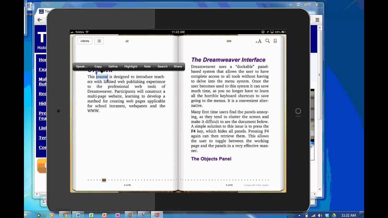 Making an epub available on an ipad through dropbox - YouTube