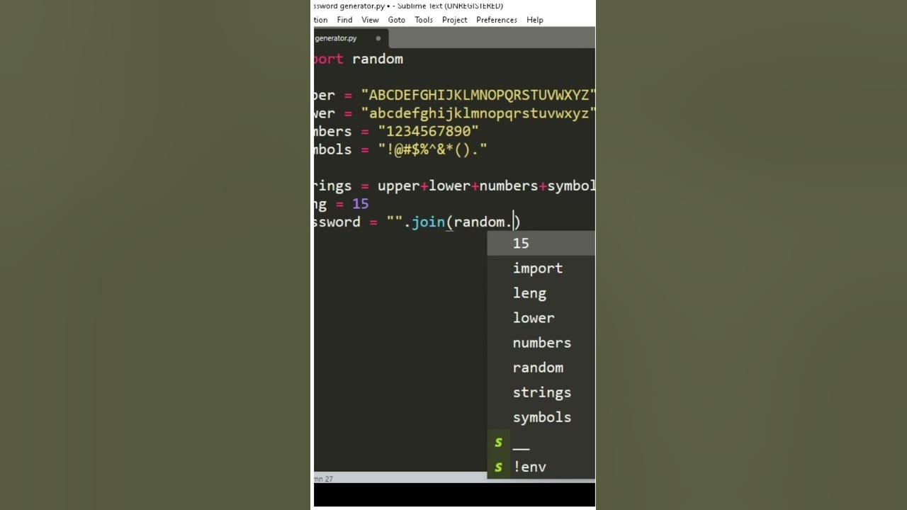 Best Password Generator Using Python Password Generator Py Ideas 💡 Shorts Python Youtube
