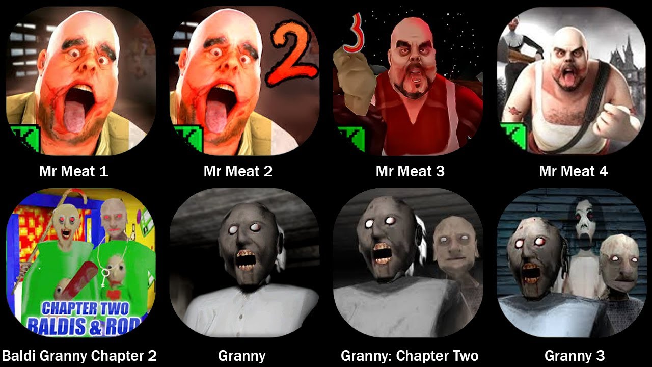 Mr Meat 1, 2, 3, 4 Gameplay || Mr Meat 3,Baldi Granny Chapter 2,Granny ...