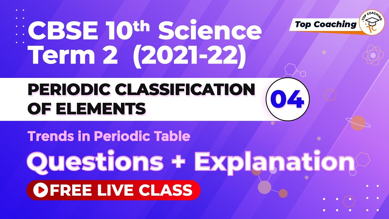 Periodic Classification of Elements - 04 | Class 10 Science | CBSE Term ...