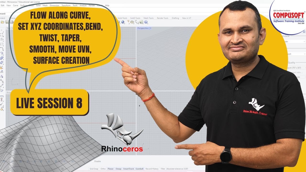 Session 8: Rhino3D Masterclass: Flow Along Curve, Bend, Twist & Surface ...