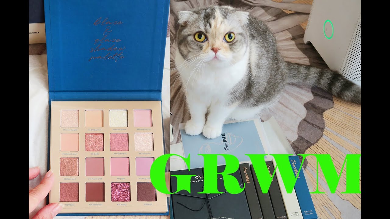 Grwm 겟 레디 위드 미 디어오운 핑크 섀도우팔레트로 여름 쿨톤 분위기 심플 데일리 메이크업 블레이즈 앤 글레이즈 섀도우