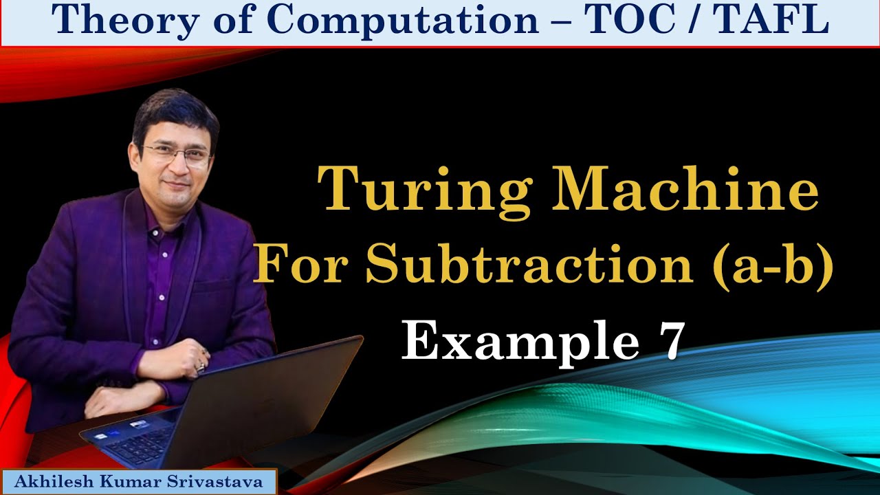 Turing Machine for Subtraction of Two Numbers - Example 7 - YouTube