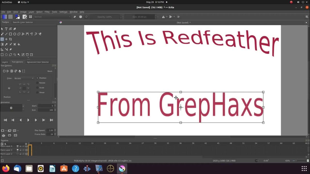 Krita Text Manipulation Vector Clear Background - YouTube