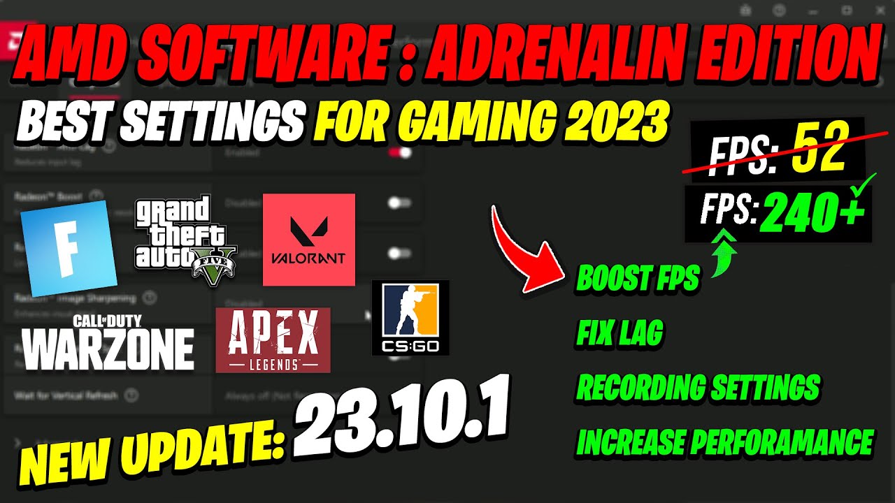 AMD Software: Adrenalin Edition New update 23.10.1 Best Setting For ...