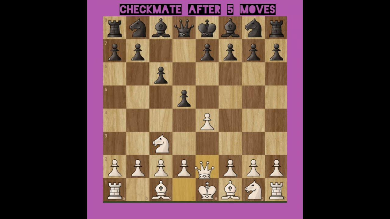 Checkmate after 5 moves from the start. See opening errors. اخطاء الافتتاحات #chess #الشطرنج ...