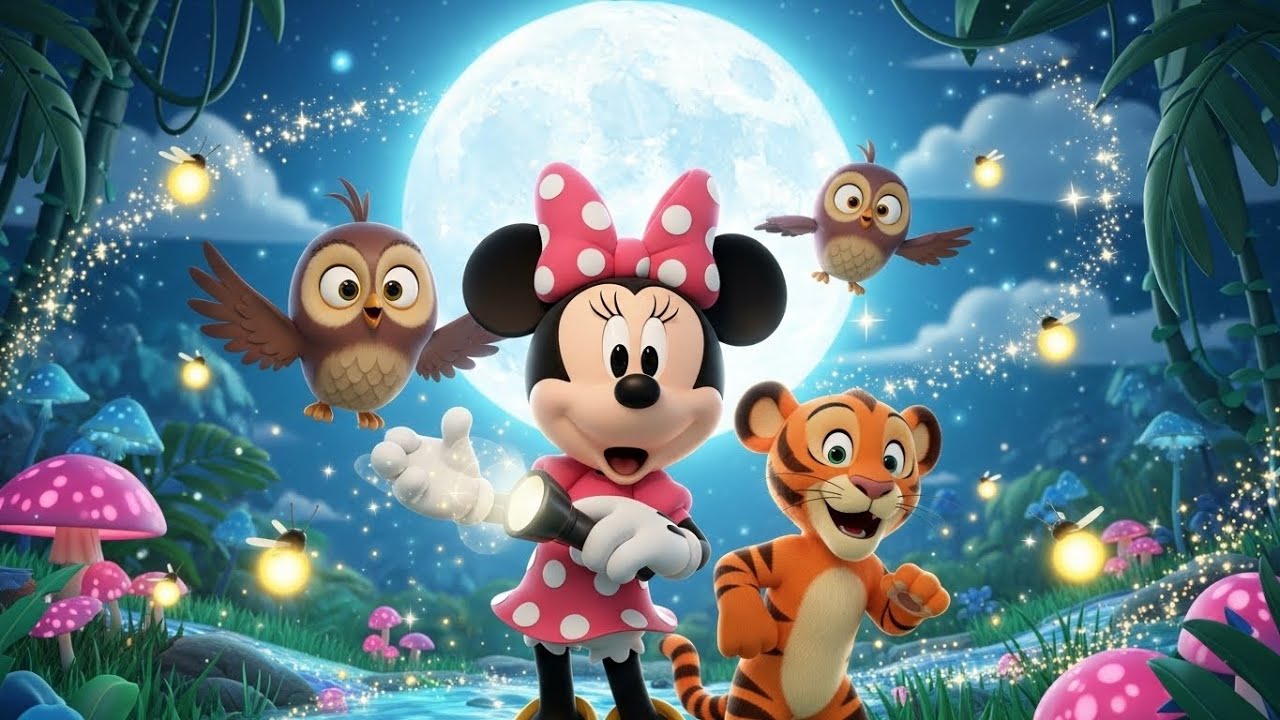 “Minnie Mouse’s Moonlight Jungle Adventure 🌕🦉 | Magical Nighttime Story ...
