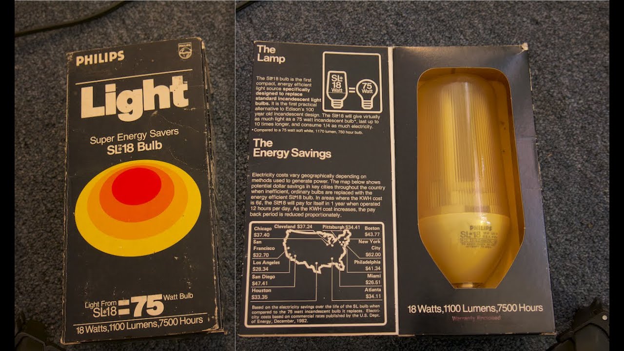 The first Philips electronic CFL from 1983 - YouTube