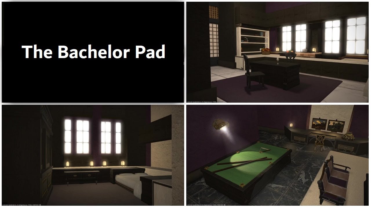 FFXIV House Tour: The Bachelor Pad - Fully Decorated Small House - YouTube