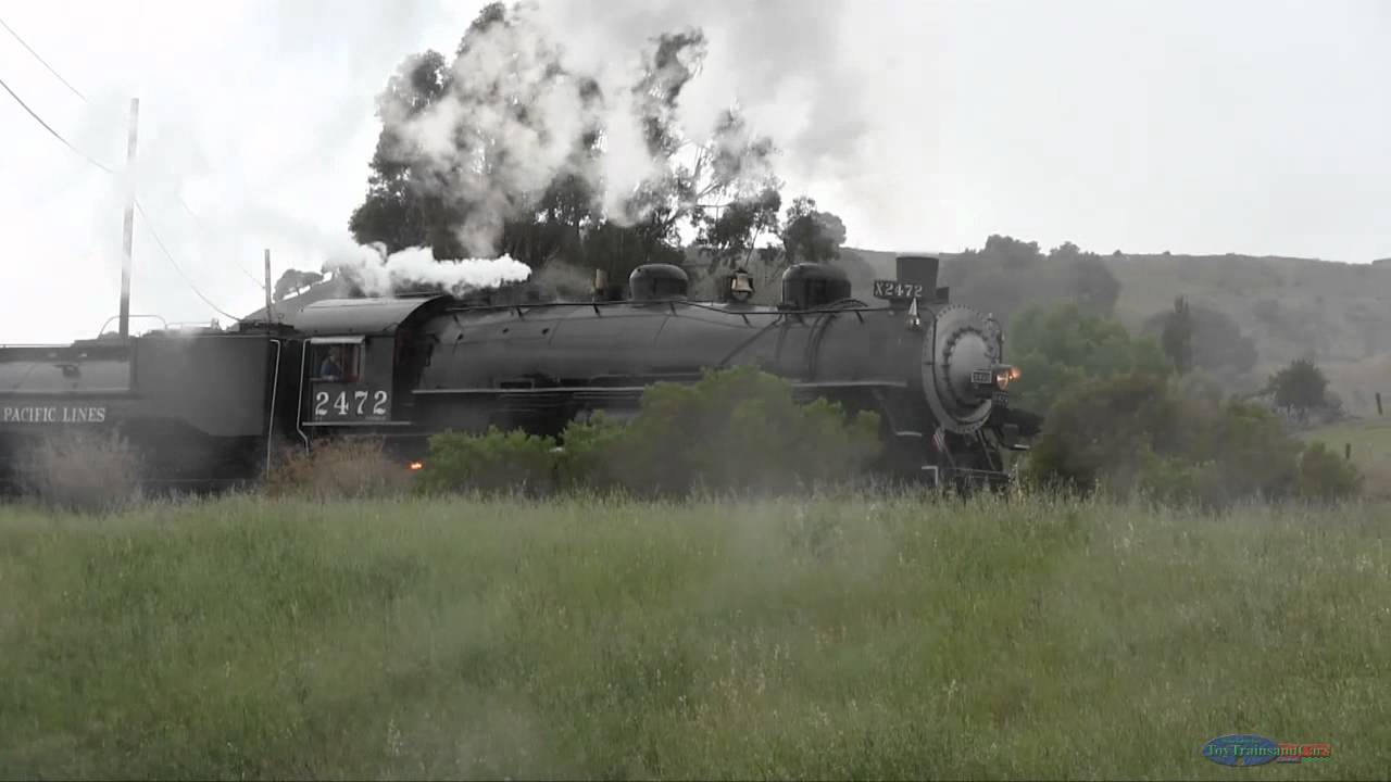 Southern Pacific 2472 Steam Engine Going Over Mission Blvd - YouTube