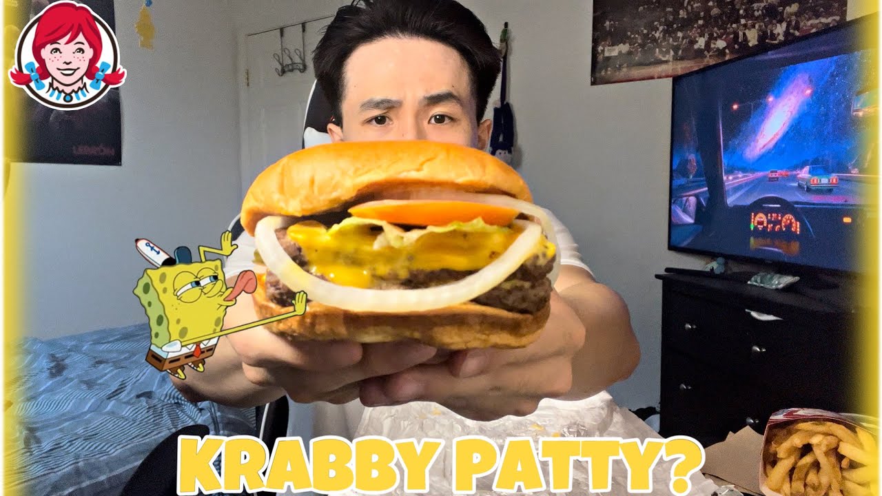 Trying Wendy's NEW KRABBY PATTY SpongeBob Meal | Review - YouTube