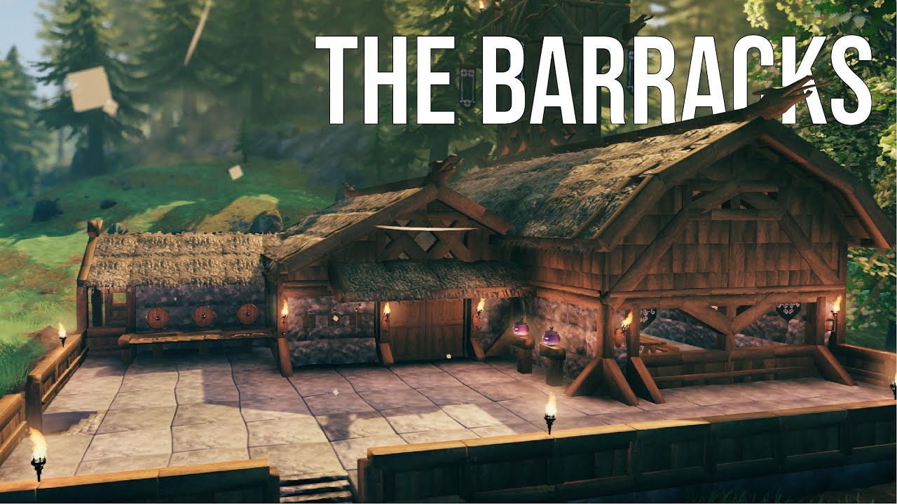 The Barracks | Ep 5 | Valheim Building Series - YouTube