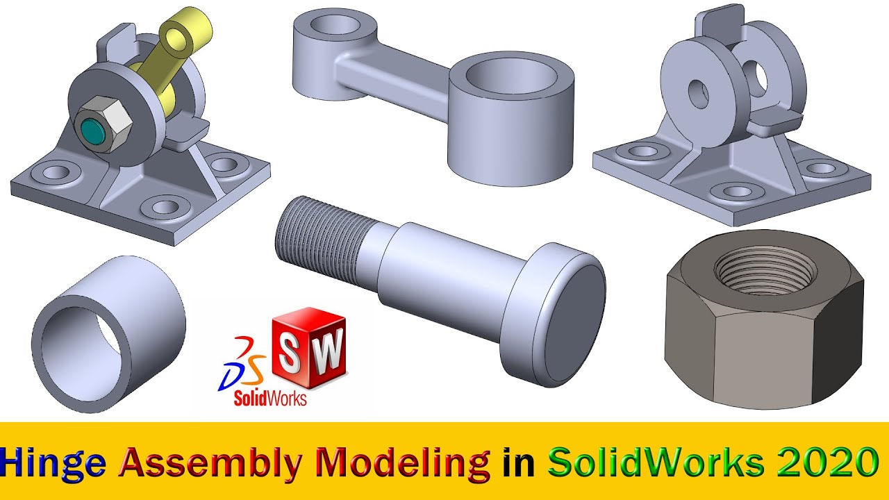 Hinge Assembly Design In Solidworks 2020 Youtube