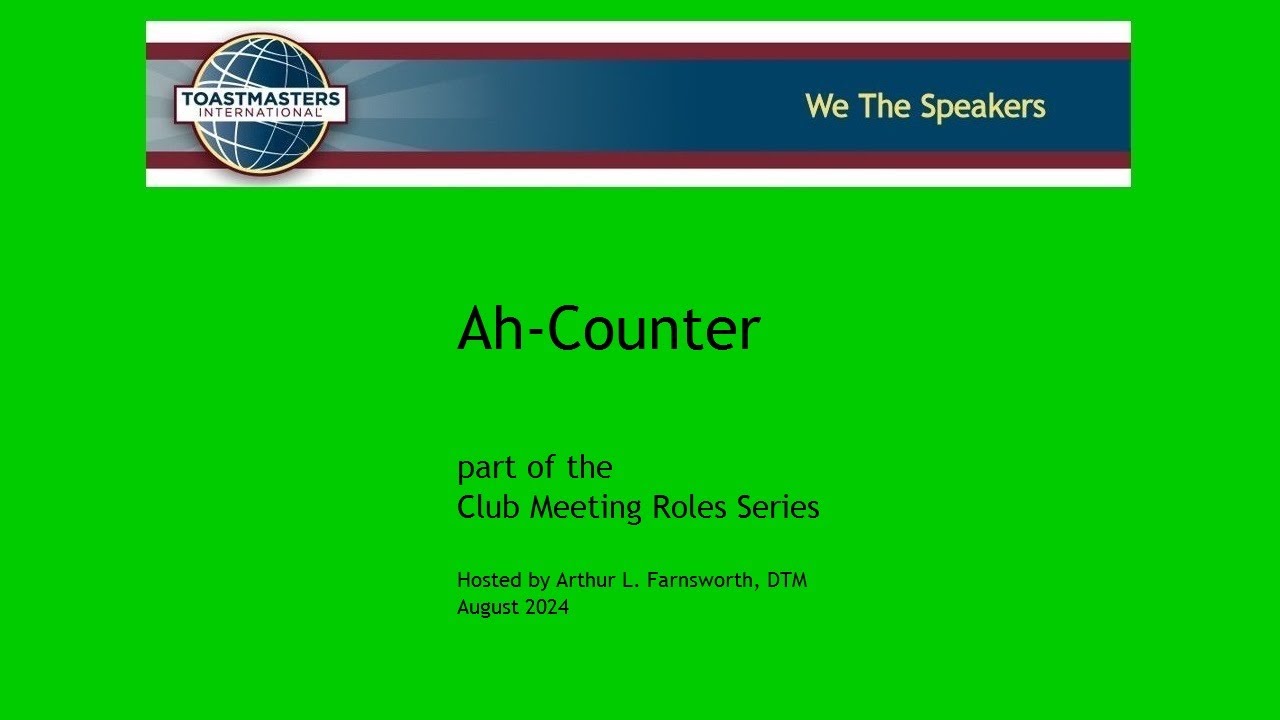 Ah-Counter club meeting role - YouTube