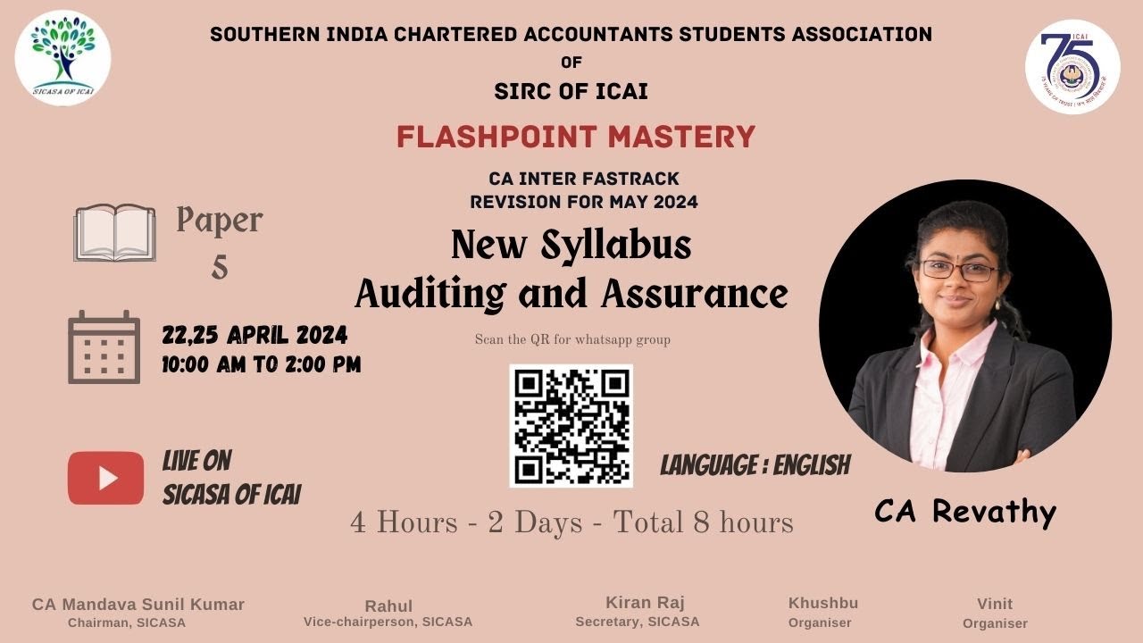 Paper - 5 Auditing and Assurance (Fastrack Revision) - Session 1 by CA ...