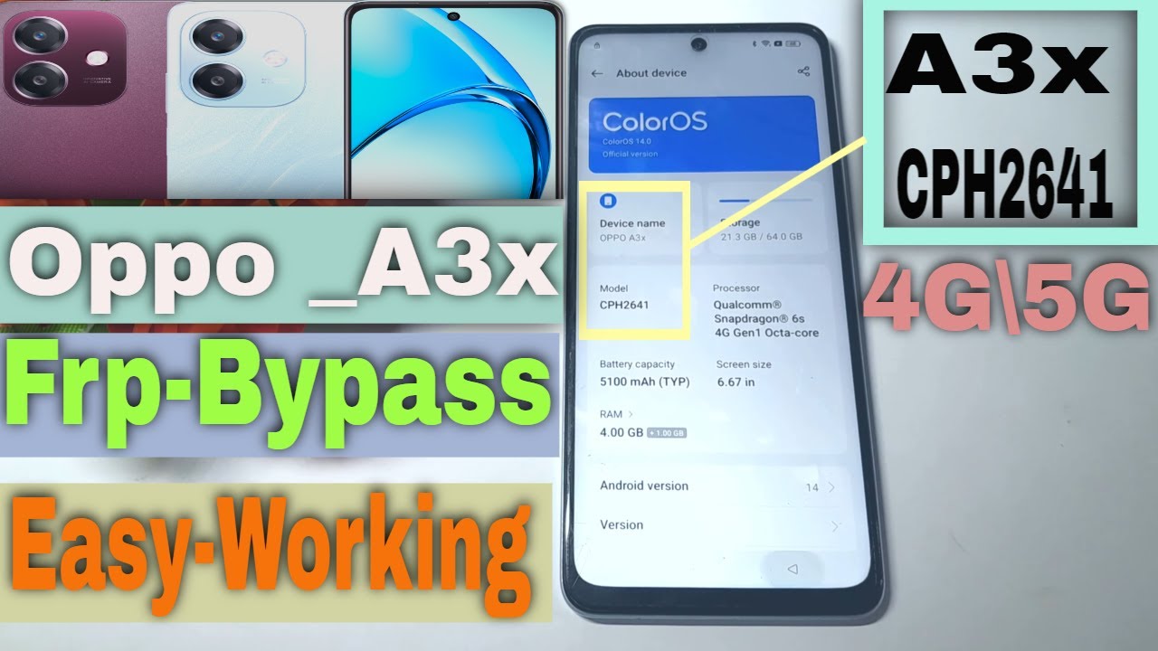 Oppo A3x (Cph2641) Frp Bypass New | Oppo A3X 5g Adroid 14 Google ...