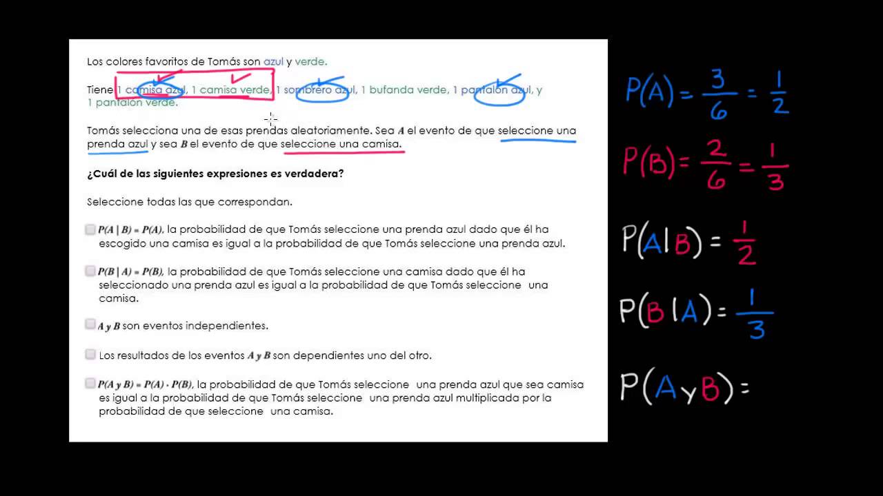 Analizando la probabilidad de eventos independientes - YouTube