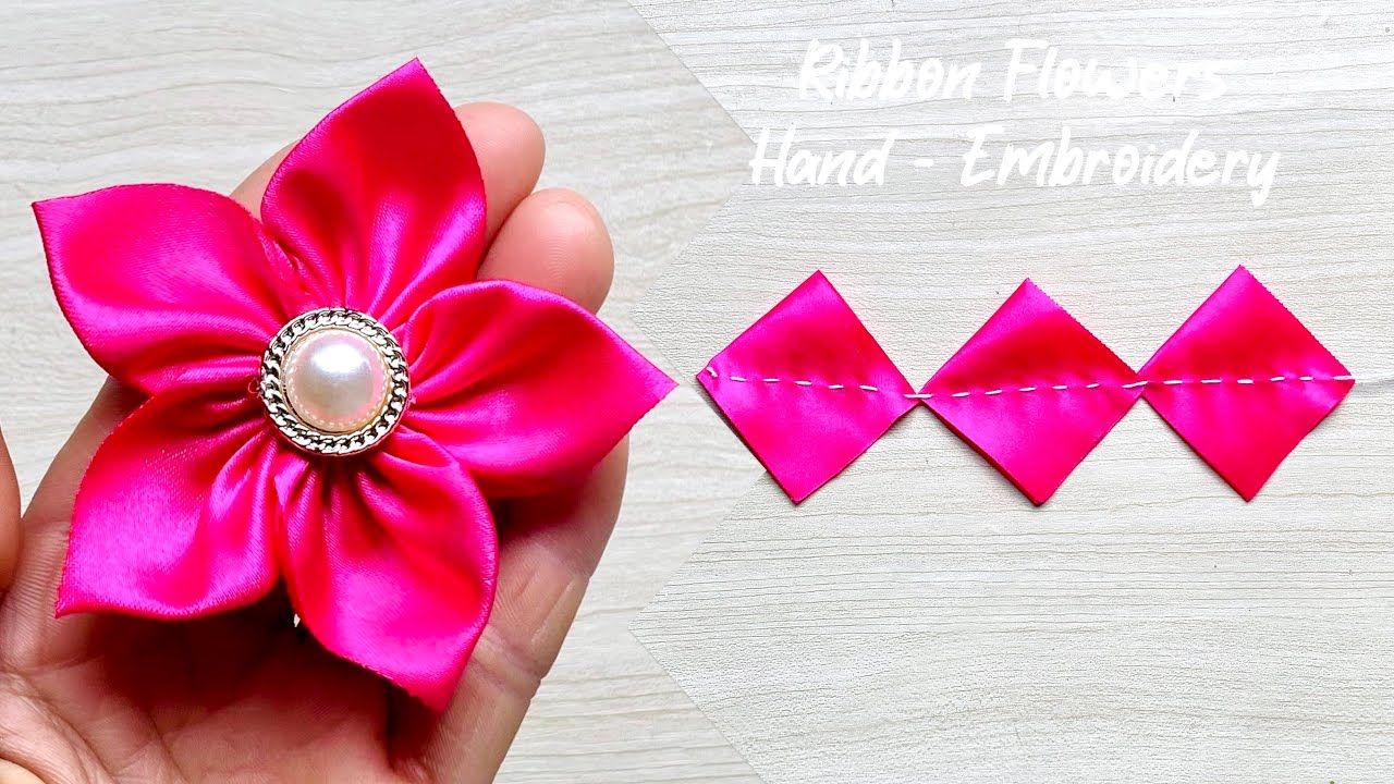 How to Make Ribbon Flowers - Ribbon Flower Crafts Ideas - Making Ribbon ...