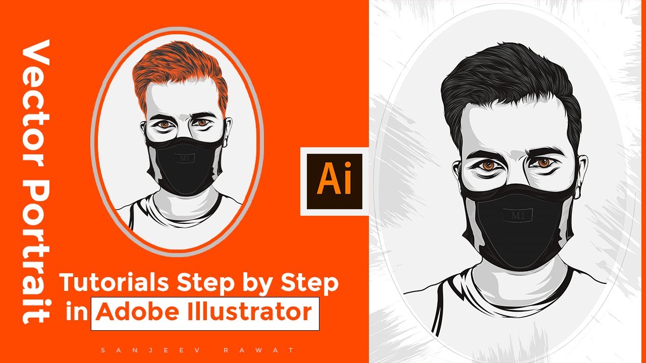 Vector Portrait Step by Step Tutorial in Adobe Illustrator 2023 ...