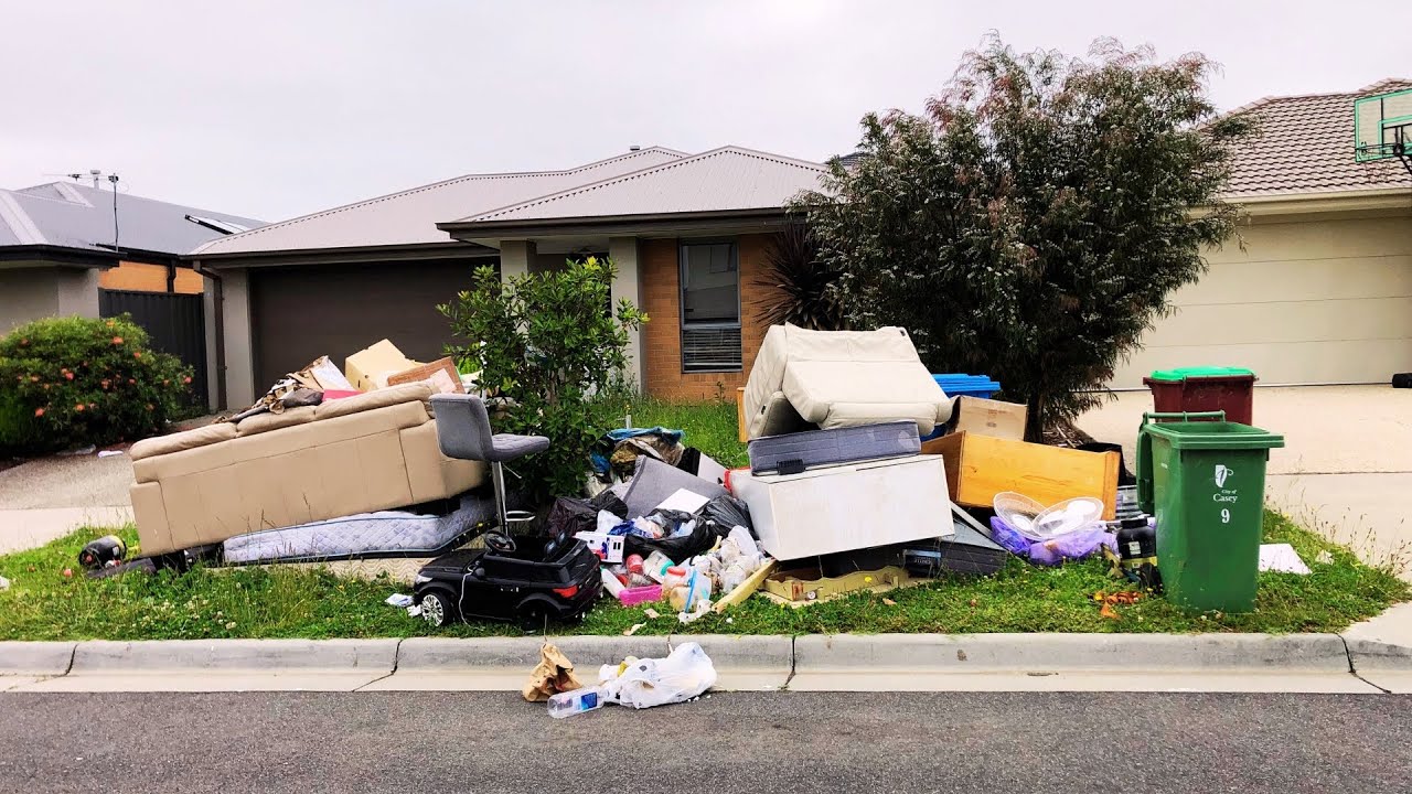 These Bulky Waste Rubbish Piles Need To Take It Easy! - YouTube