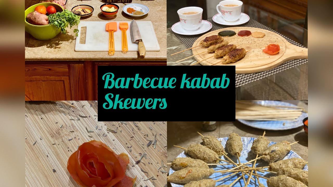 Bbq kabab skewers | Bbq kabab Pakistani recipe | Bbq kabab on grill ...