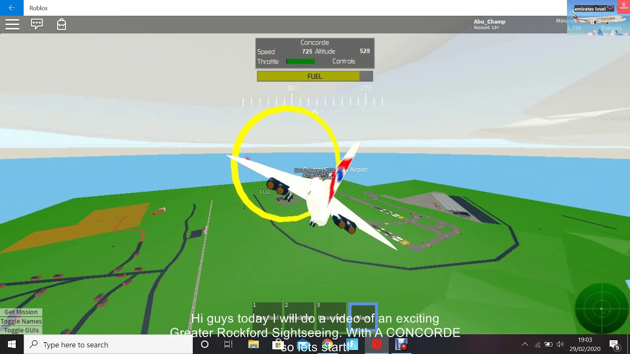 Pilot Flight simulator Roblox. Concorde rockford sightseeing. - YouTube
