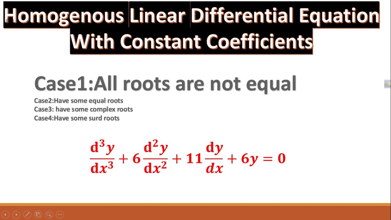 Case1:When every roots are unequal | linear differential equation - YouTube