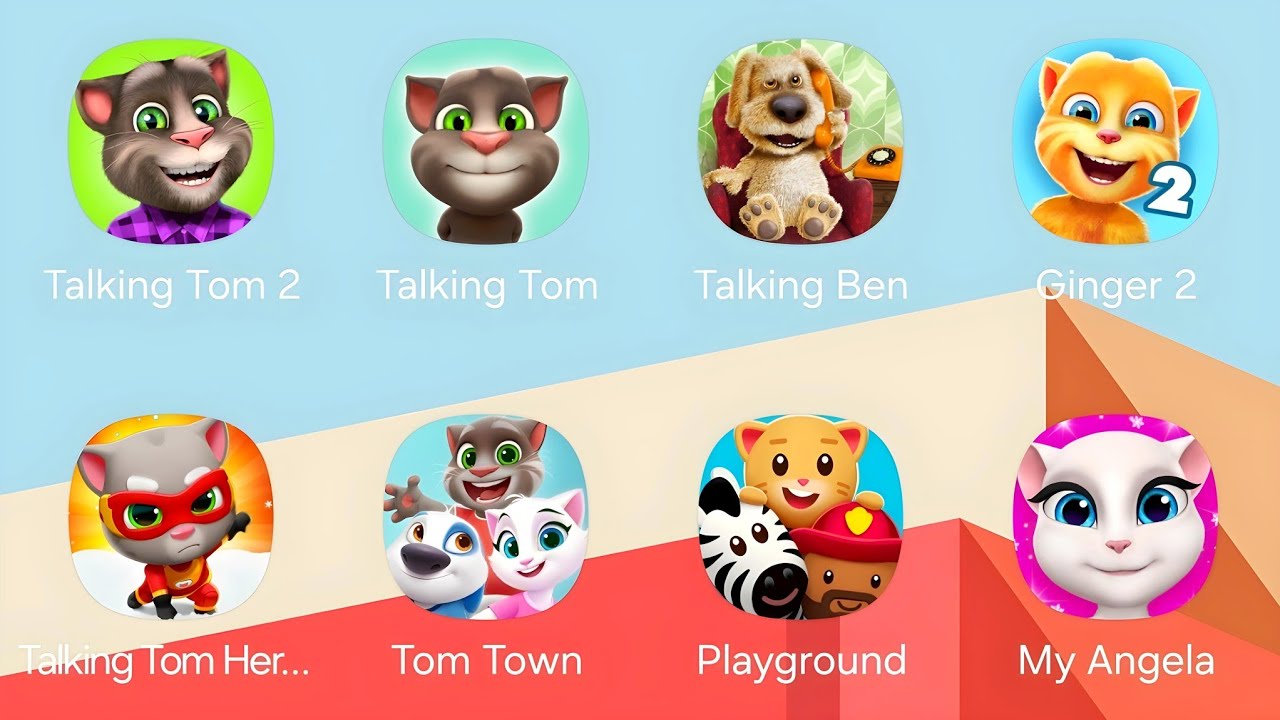 Talking Tom 2, Talking Tom, Talking Ben, Ginger 2,Tom Hero Dash ...