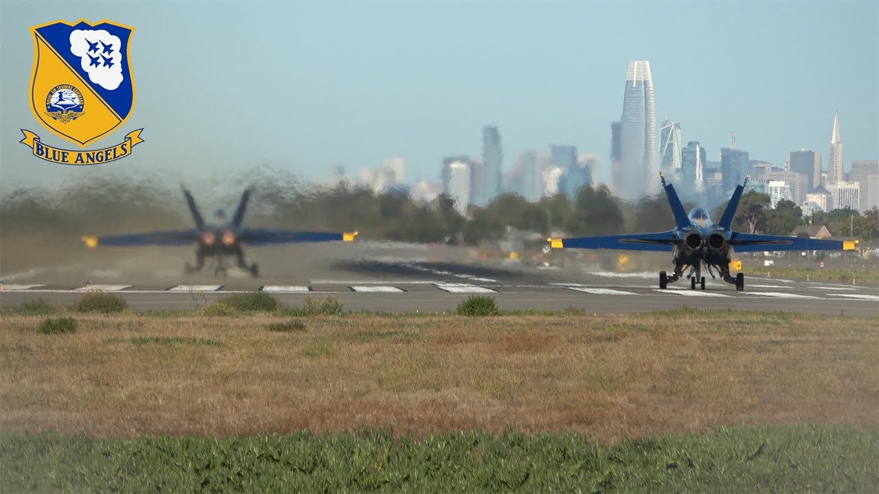 [4K] Blue Angel 7 Departure from Oakland (KOAK) - YouTube